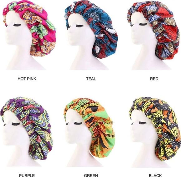 Accessories | 6 Packs Double Layer Satin Bonnet For Women Silk African ...